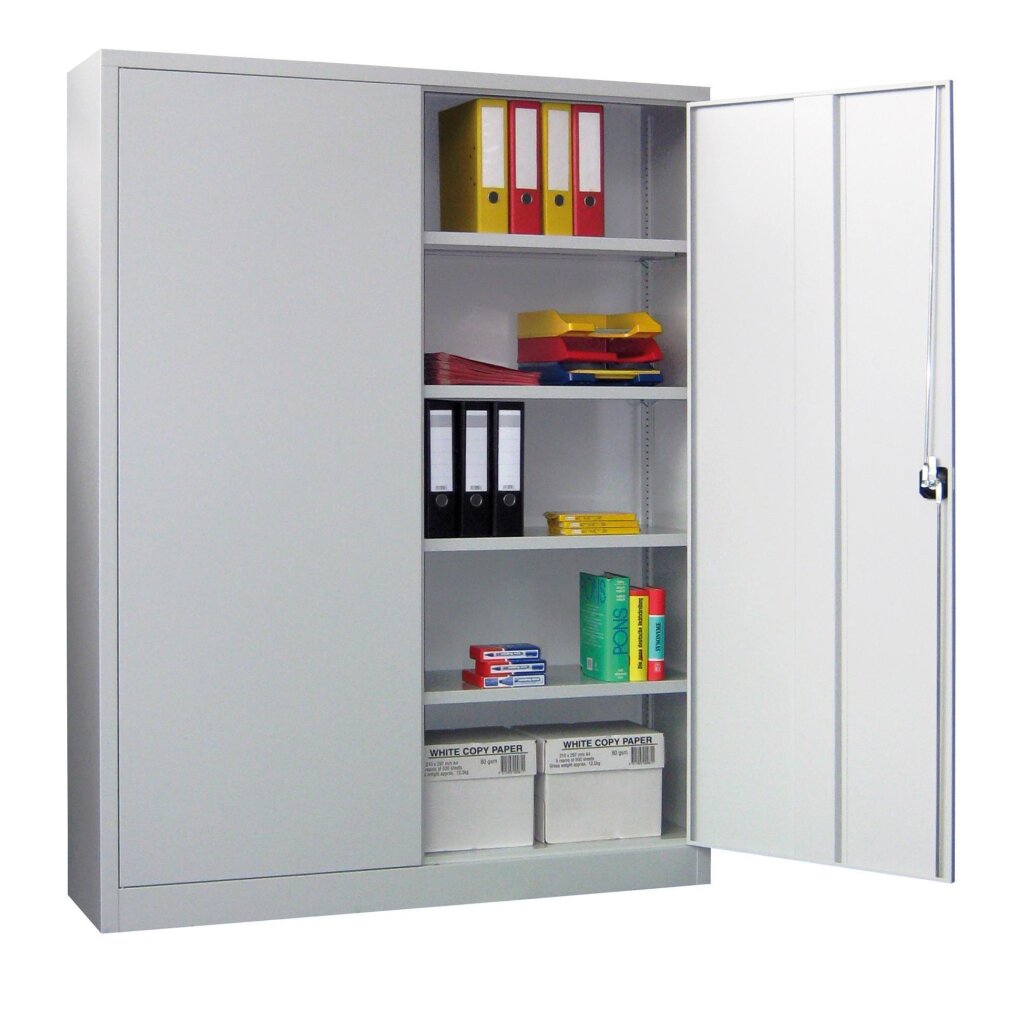 Stahlschrank 195 cm hoch, 150cm breit, 40 cm tief, Korpus: Reinweiß ...